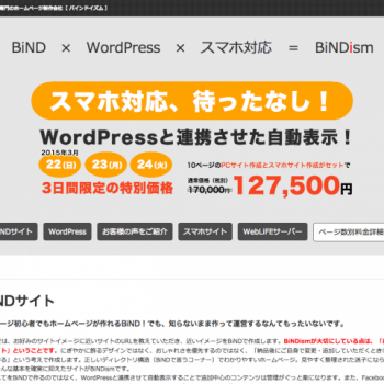 スマホ対応待ったなし！今日から3日間限定 春の特別価格 – BiNDism Blog